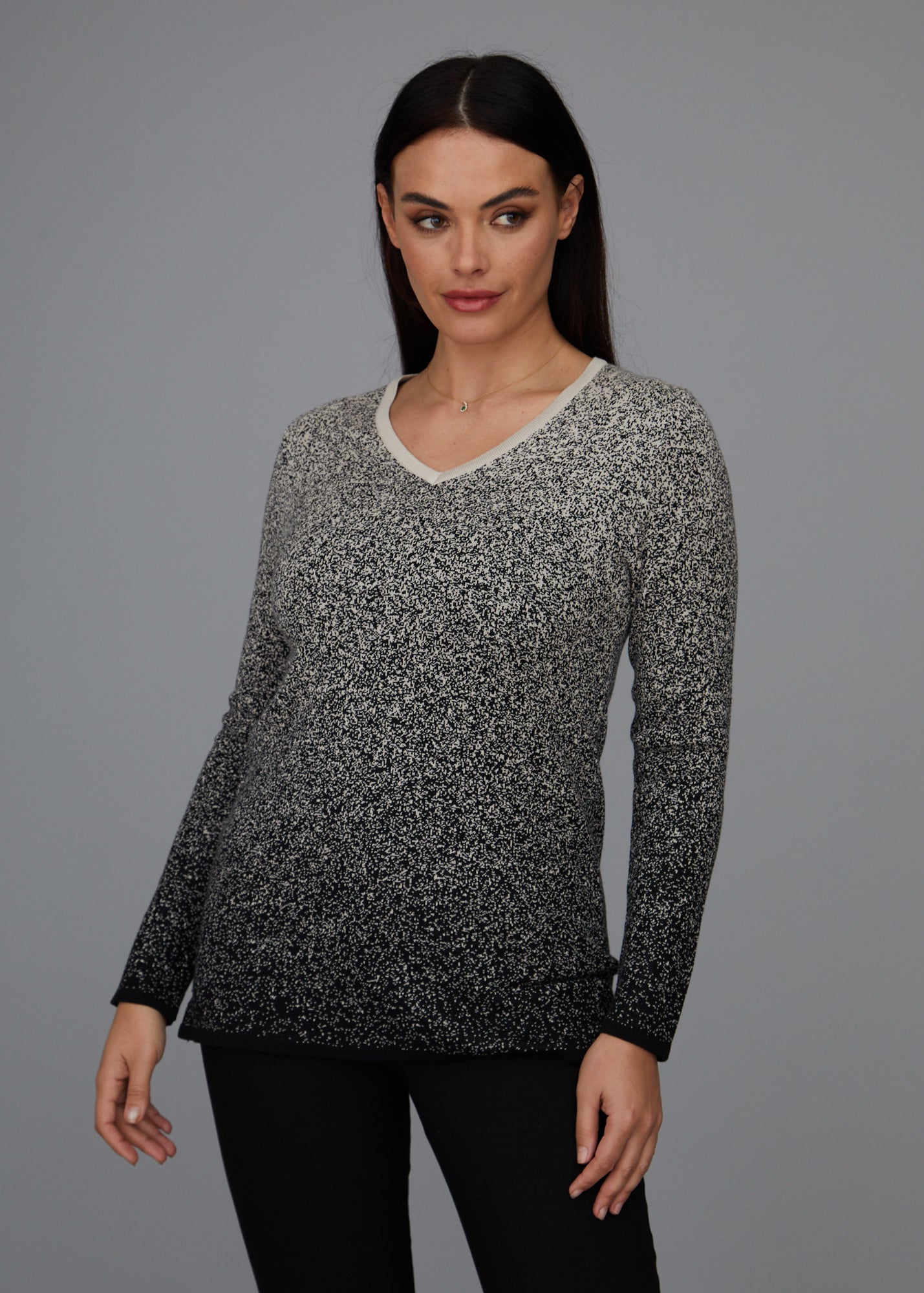 Pixelated V-Neck Sweater: FINAL SALE – Peace of Cloth