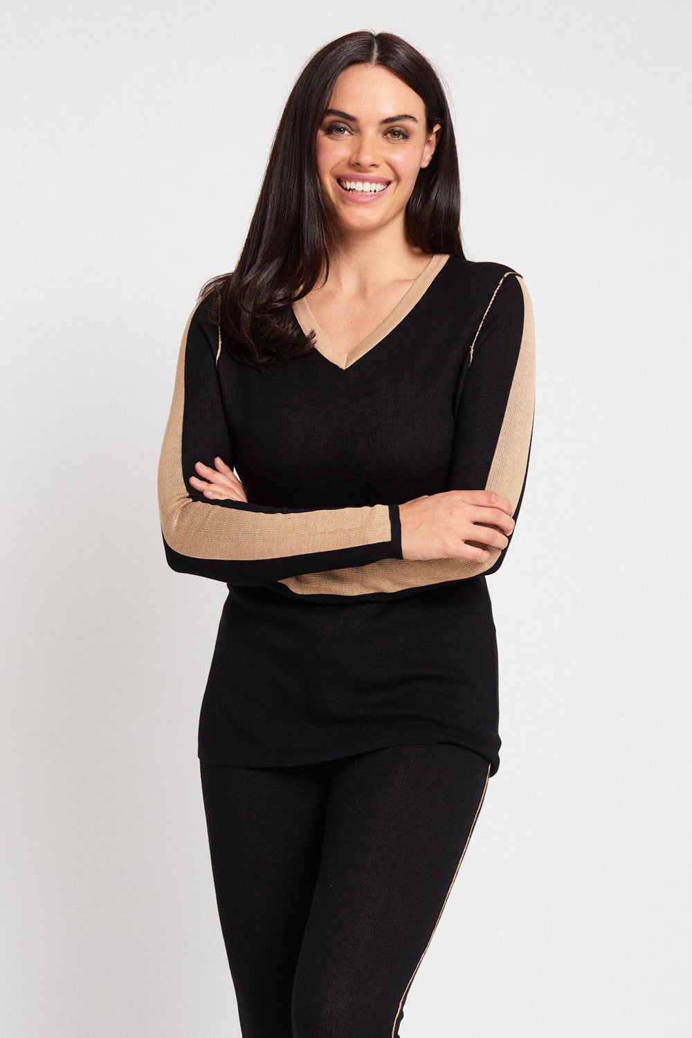 V-Neck Colorblock - Shadow Knits: FINAL SALE – Peace of Cloth